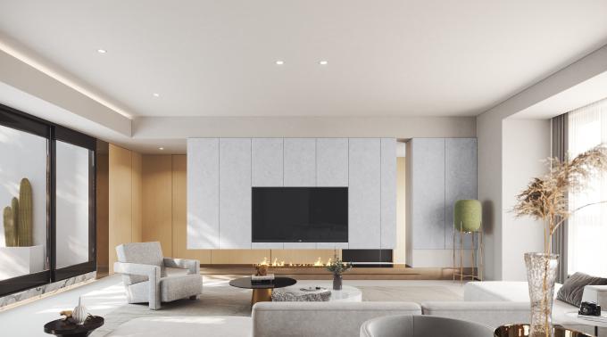 Grey Porcelain Slab Tile Feature Wall Textured 1000*3000mm 3mm Thick