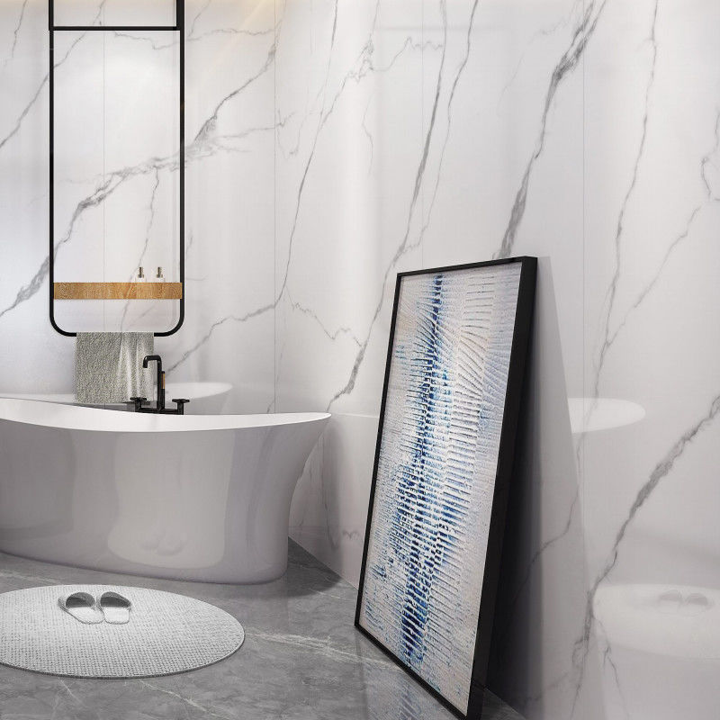 9mm White Glazed Porcelain Residential / Commercial Floor Tile With PEI ...