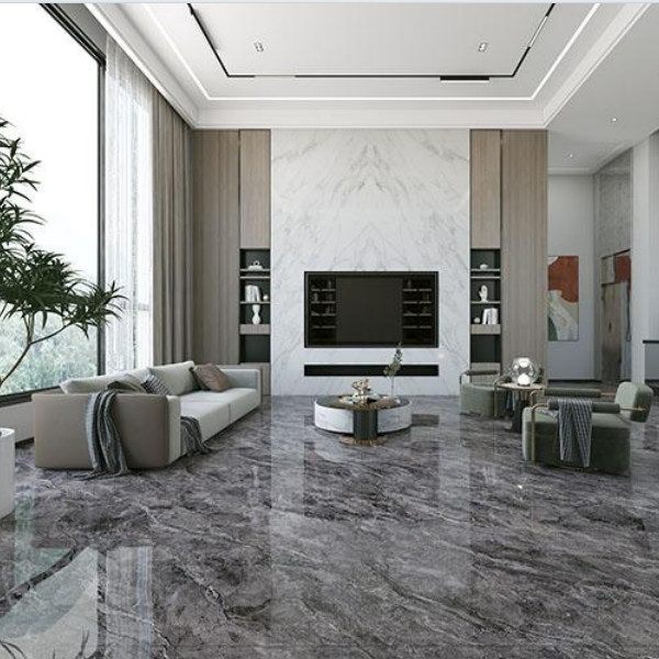 Porcelain Glazed Floor / Wall Tile In White Rectified Edge Glazed Finish