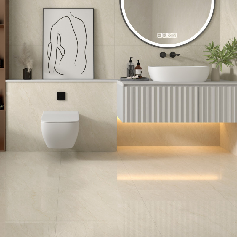 Indoor Elegance Smooth Glazed Ceramic Floor and Wall Tiles with a ...