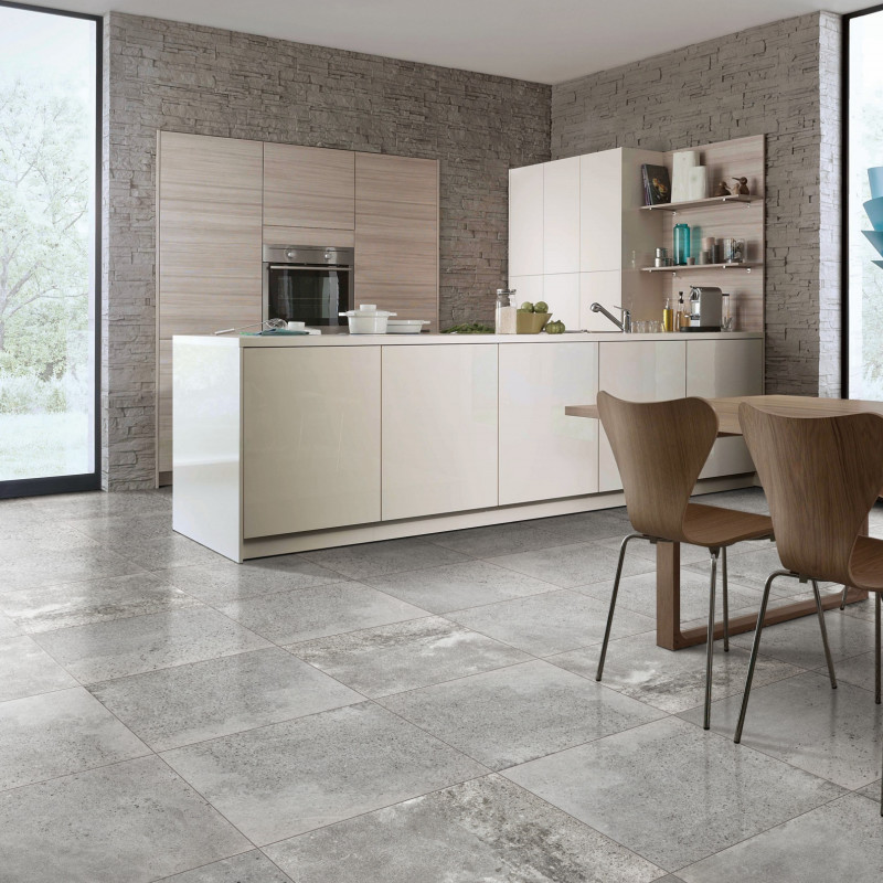 Water Absorption 0.05% Ceramic Glazed Floor Tiles for Residential/Commercial Applications Grey Tile