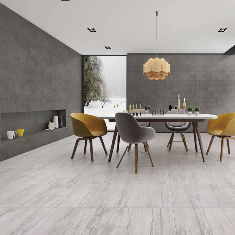 Rectified Edge Glazed Porcelain Tile with PEI Rating 4 and in Grey