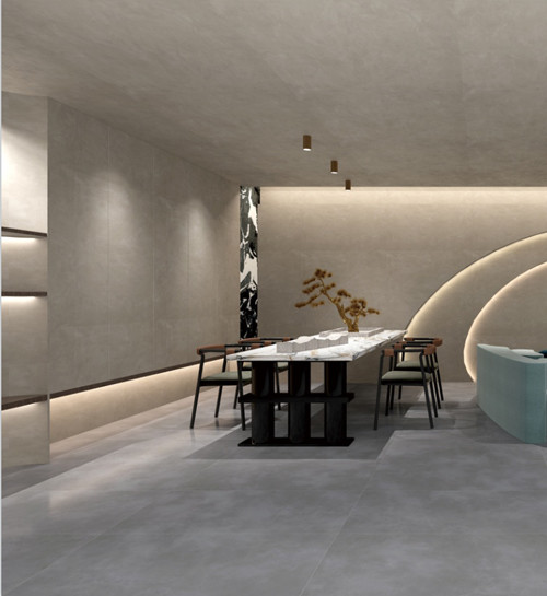Large Format Cement Look Floor Tiles Porcelain Matte Dark Structure 60 ...